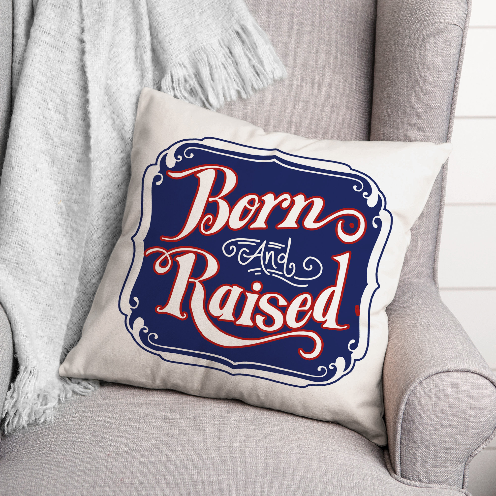 Designs Direct Creative Group Born and Raised Square Pillow Cover ...