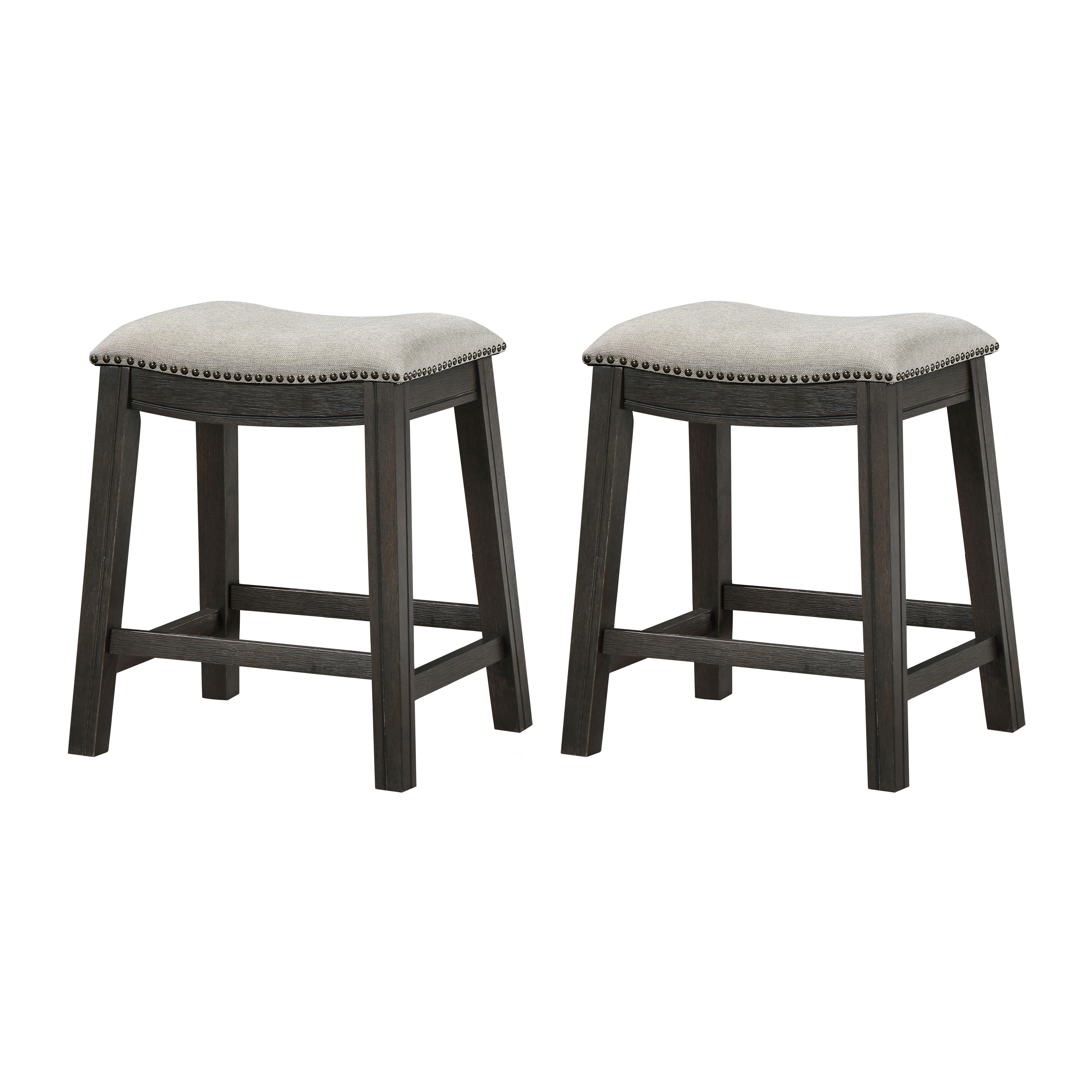 Winston Porter Backless Counter Stool Dark Grey (Set of 2) | Wayfair