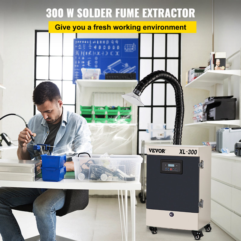 VEVOR Solder Fume Extractor, 330W 270 CFM Smoke Absorber, 6-Stage ...