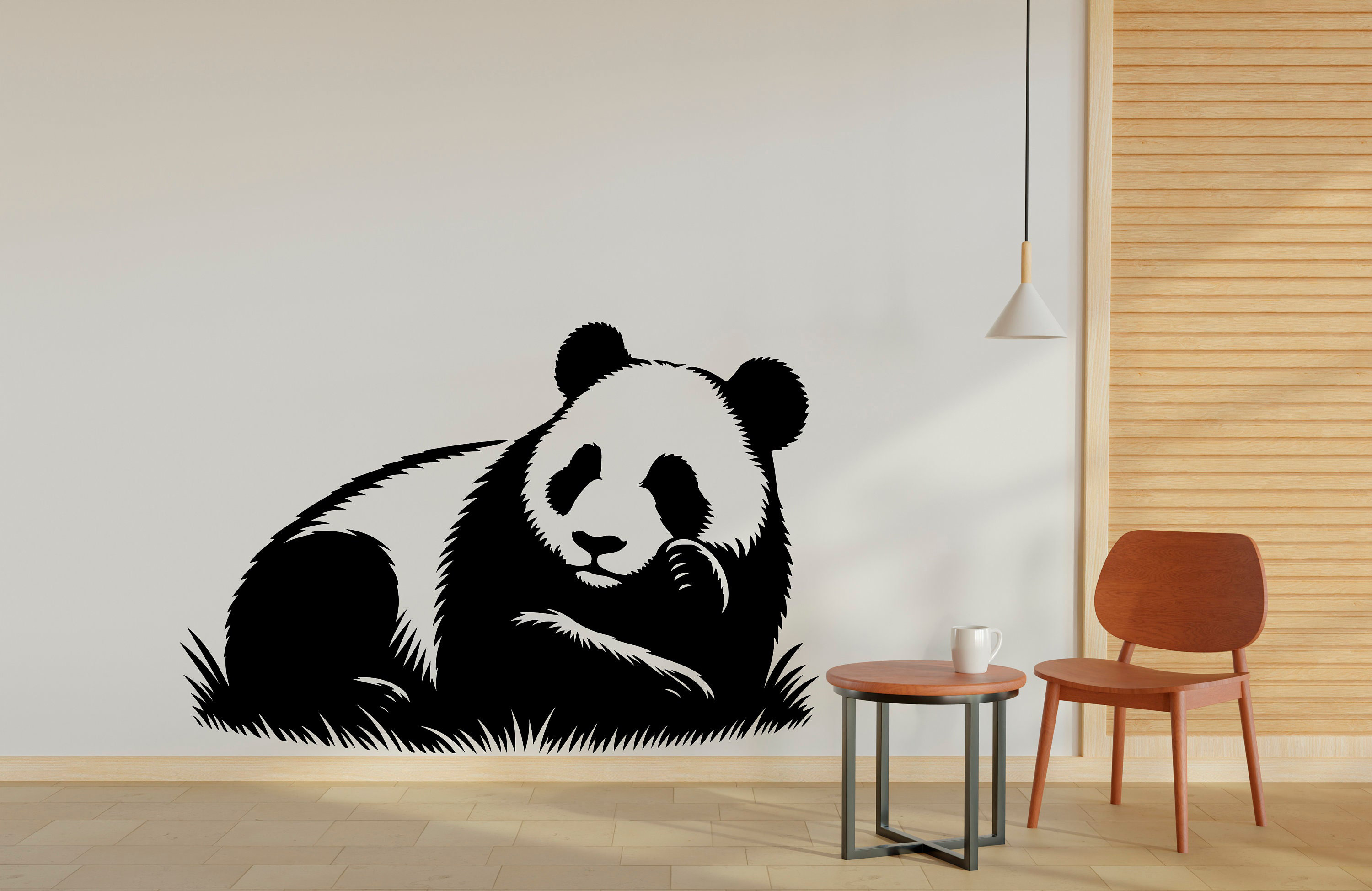 Millwood Pines Panda Sleeping Wall Decal, Panda Wall Art, Panda Room ...