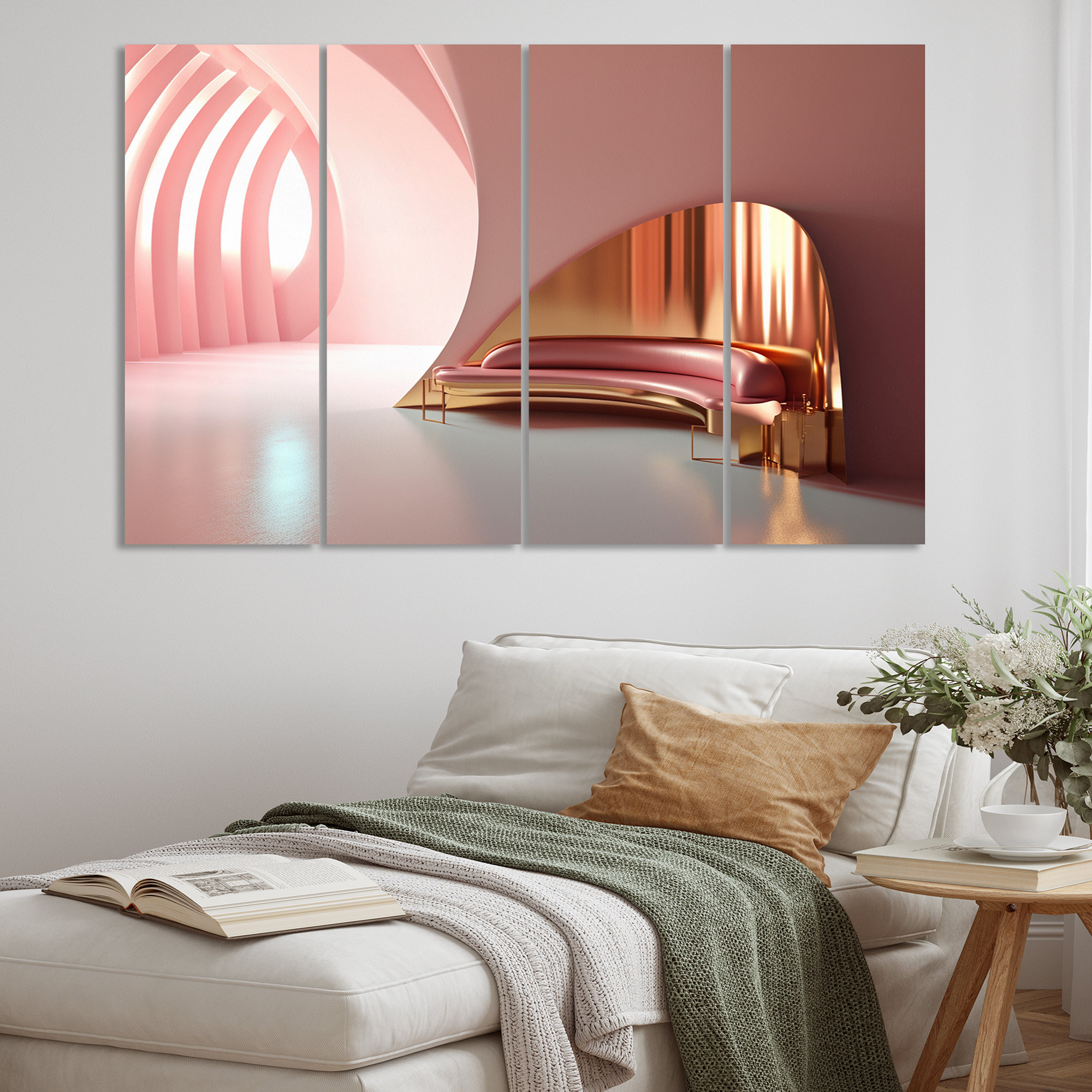 Design Art Future Minimal Architecture Vintage Pink Gold VI ...