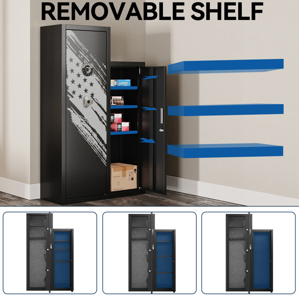 KAER 8 Gun Safe,Gun Safe for Rifles and Pistols,Large Gun Cabinet,Rifle ...