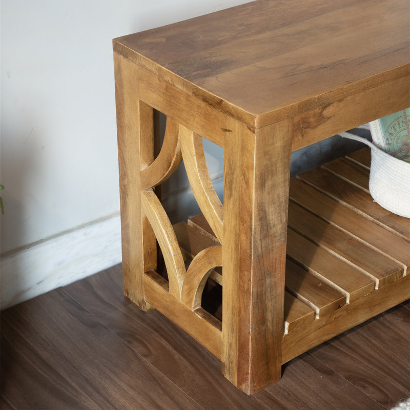 Millwood Pines Dezider Solid Wood Storage Bench & Reviews | Wayfair