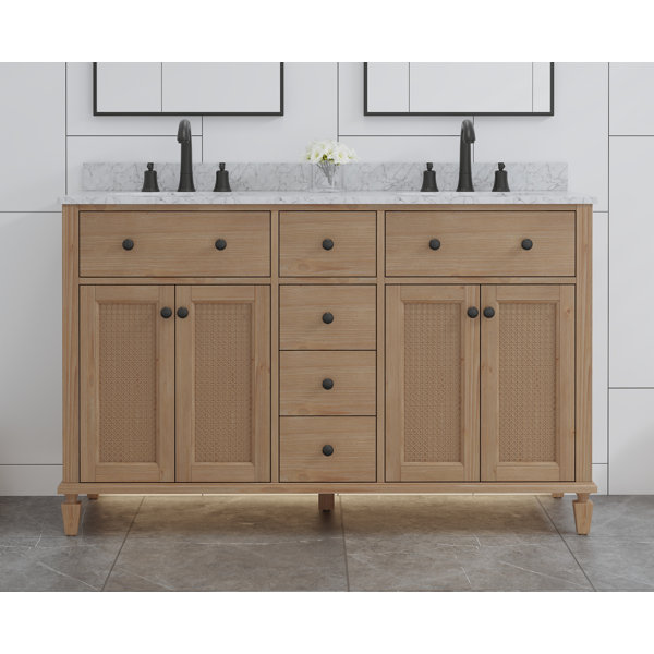 Maxbano Meuble-lavabo double 55 po avec lavabo vasque blanc Maxbano ...