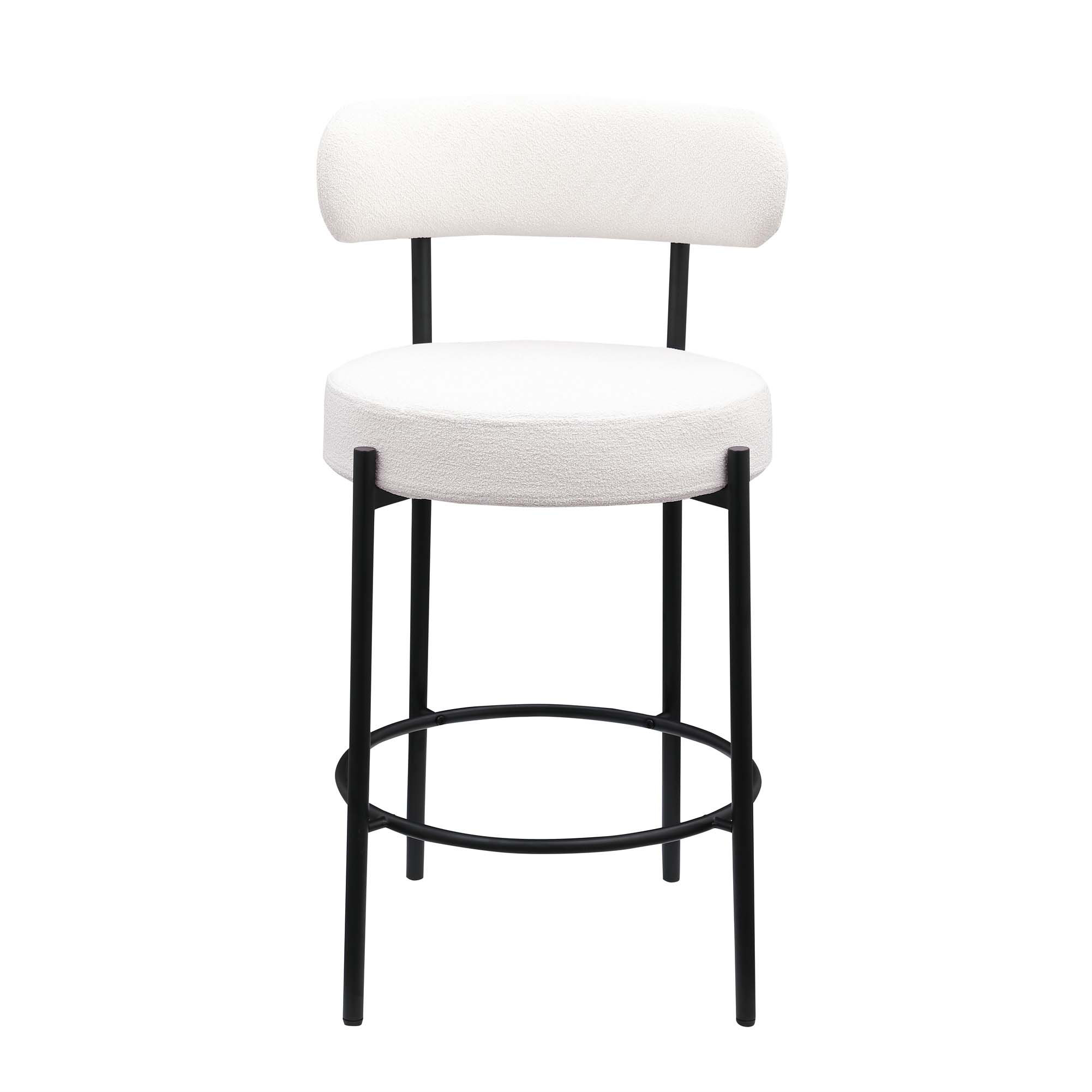 Winston Porter Woker Modern Sherpa Counter Height Stools Set Of 2 ...