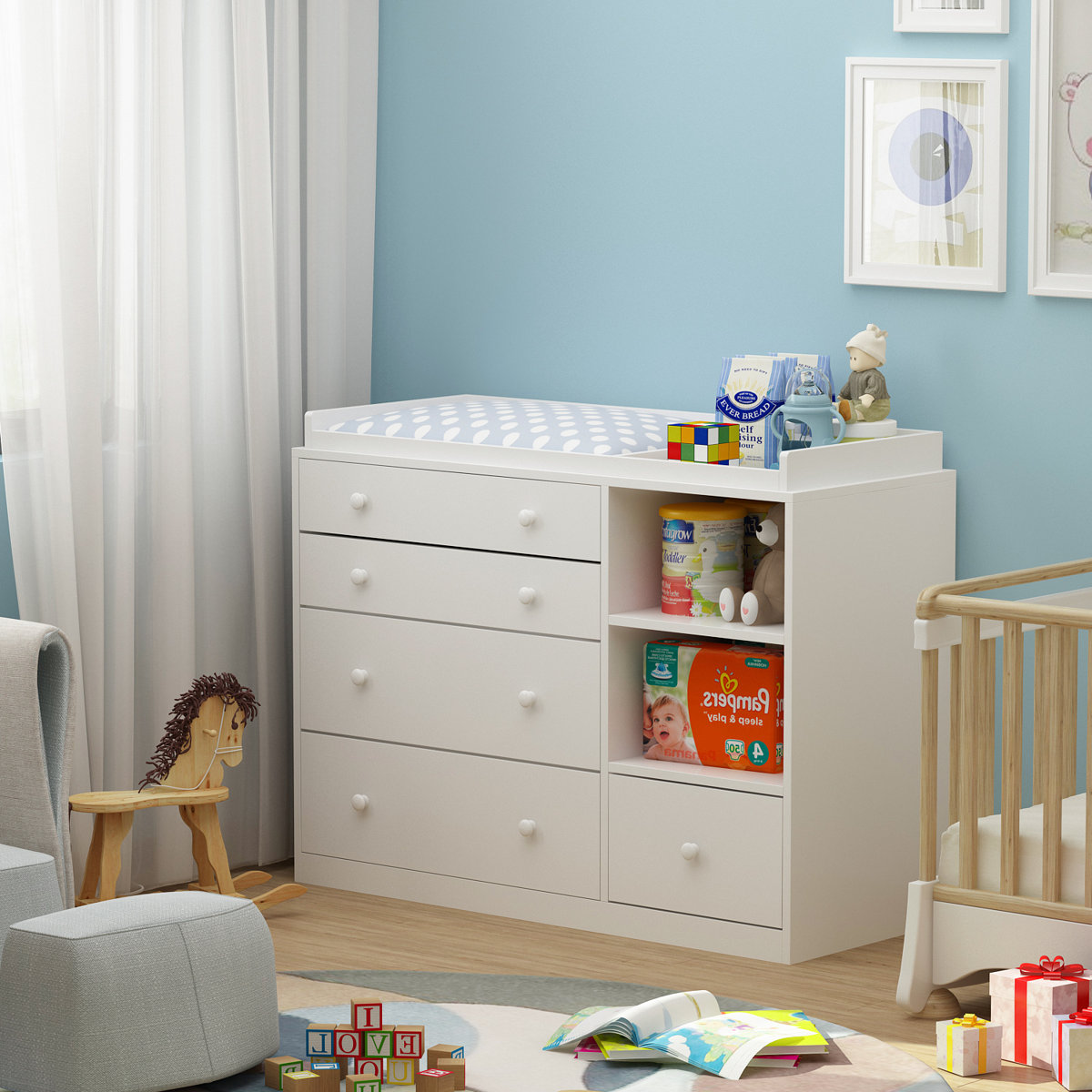 Isabelle & Max™ Mamie 5-Drawer White Baby Changing Table Dresser ...