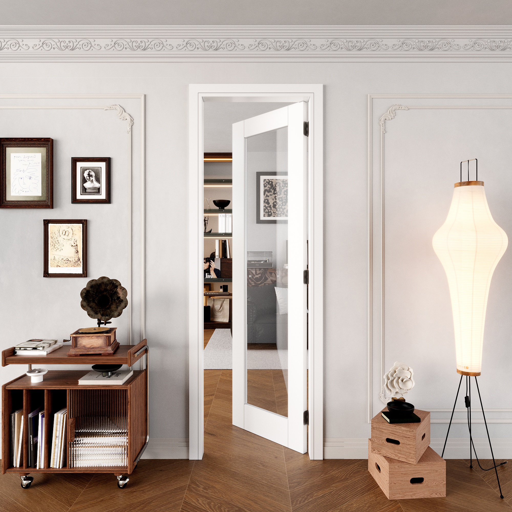 Win Stellar Interior Clear Glass Door Slab 1-Lite Modern Pantry Door ...