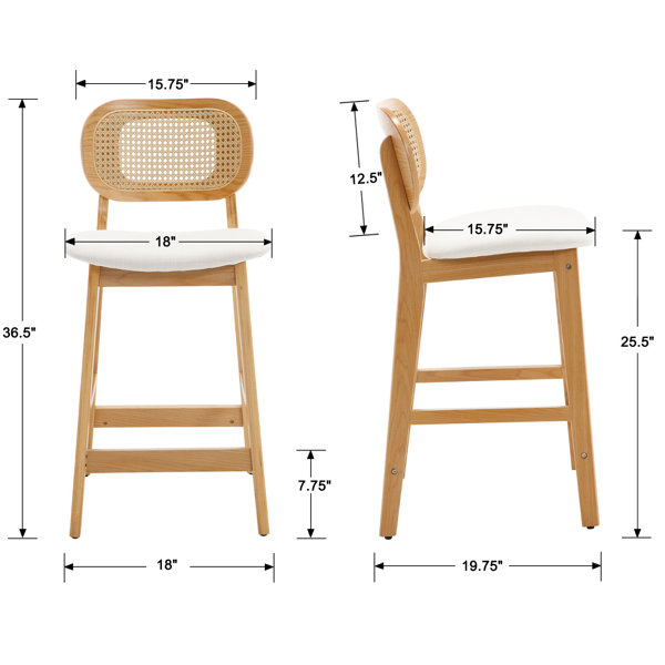 Bayou Breeze Azarah Solid Wood 25.5'' Counter Stool & Reviews | Wayfair