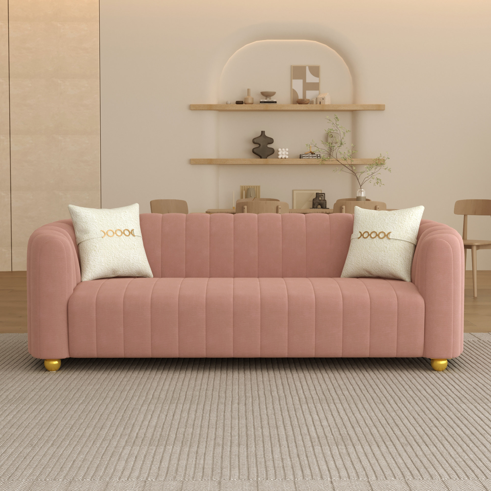 Mercer41 Beonica 83.46'' Velvet Sofa - Wayfair Canada