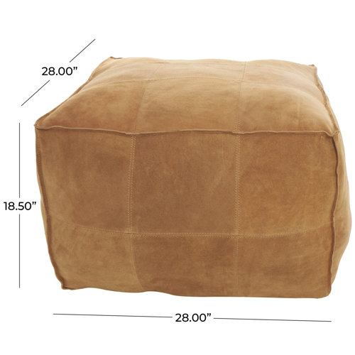 Birch Lane™ Shara Leather Pouf & Reviews | Wayfair