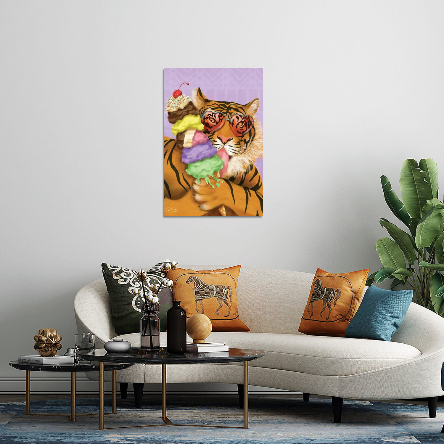 The Twillery Co. Party Safari Tiger by Shari Warren - Unframed Graphic ...