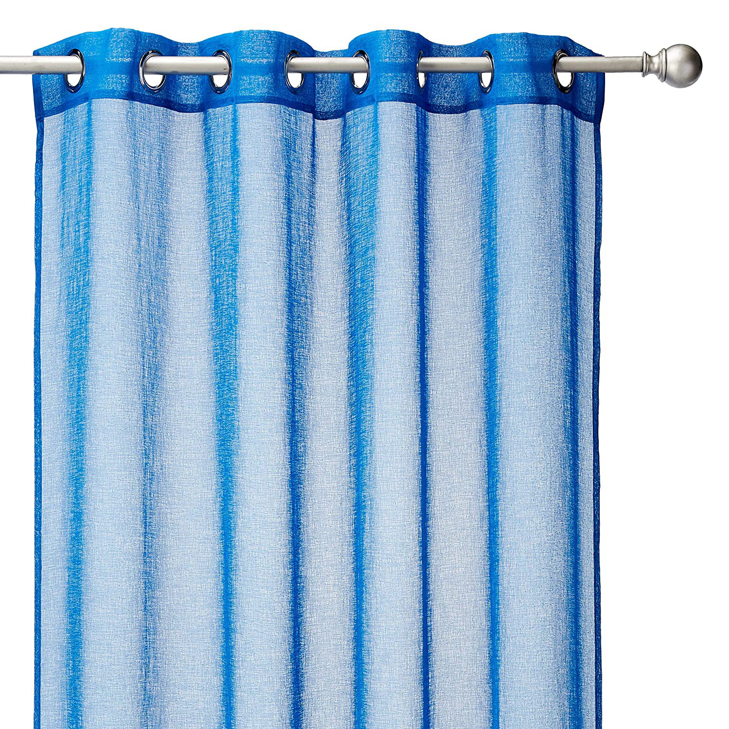 Latitude Run® Transparent Linen Solid Sheer Grommet Curtain Panels ...