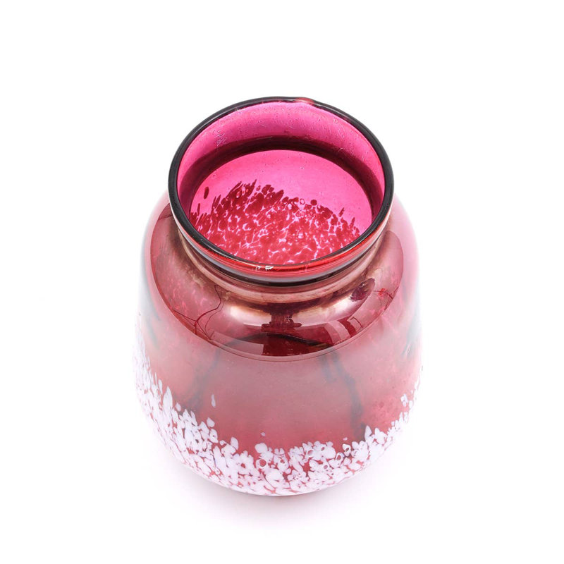 Wrought Studio™ White Splutter Hurricane Small With Ruby Lustre Ombre ...