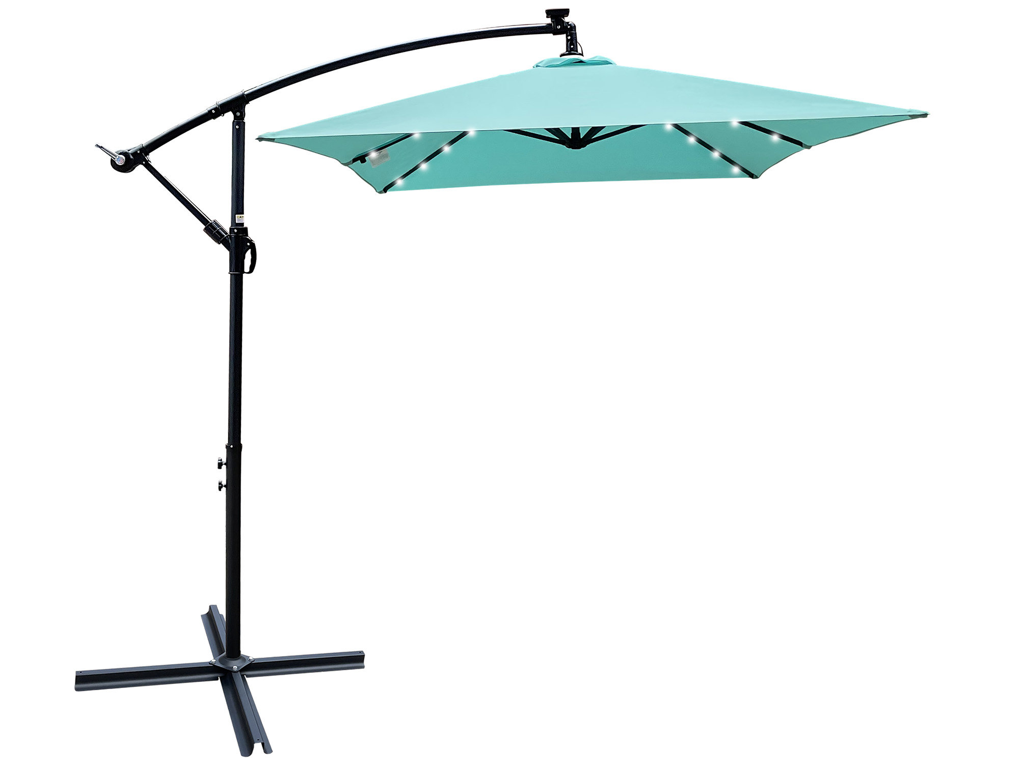 Latitude Run® Winston 120'' x 78'' Rectangular Lighted Beach Umbrella ...