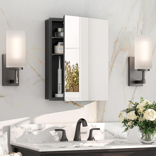 Ebern Designs 14 x 18 Inch Small Medicine Cabinet Mirror for Bathroom ...