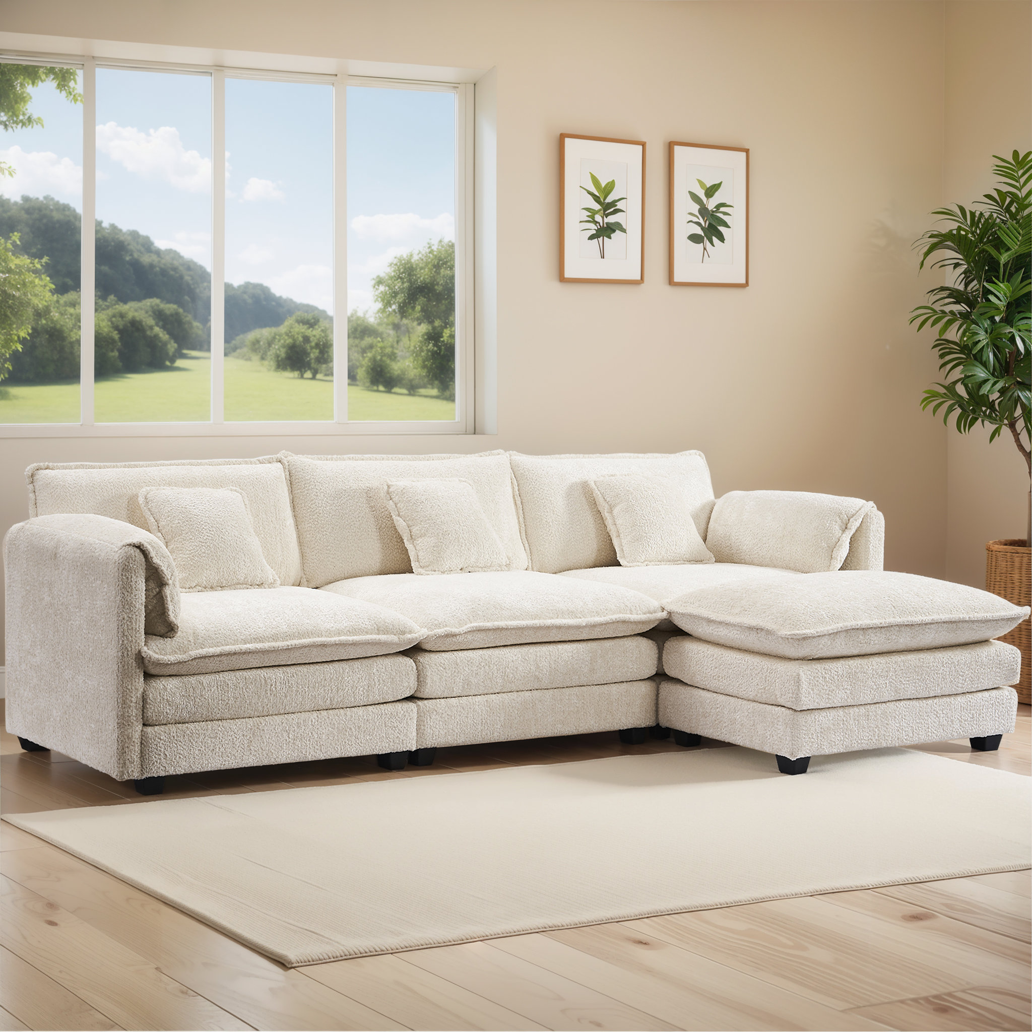 Latitude Run® Modular Sectional Couches For Living Room, 3-seater ...