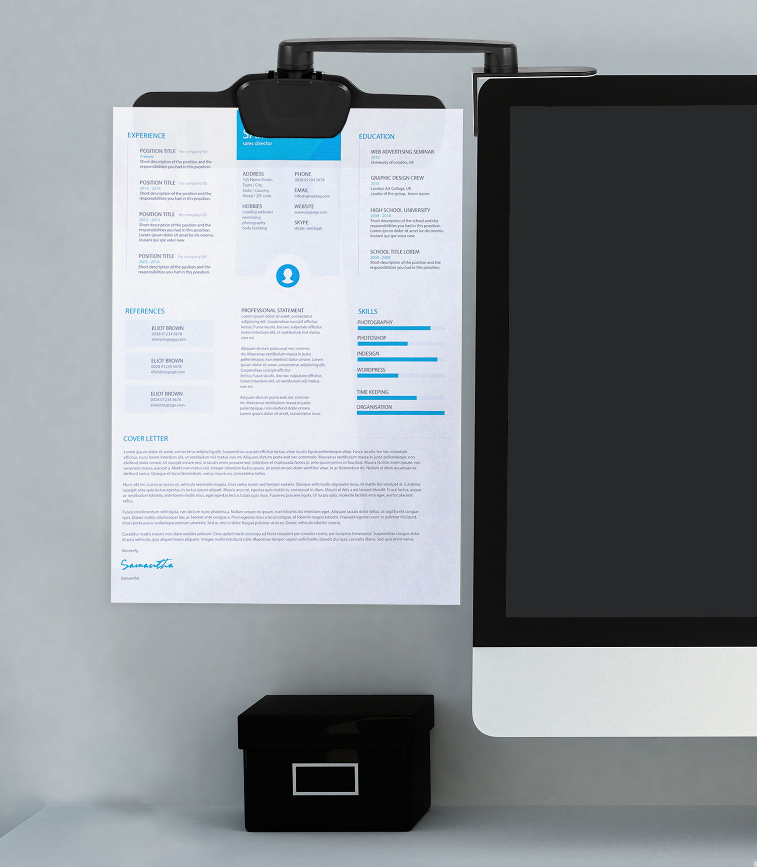 Mount-It! Monitor Document Holder Clip, Paper Holder Attachment for ...