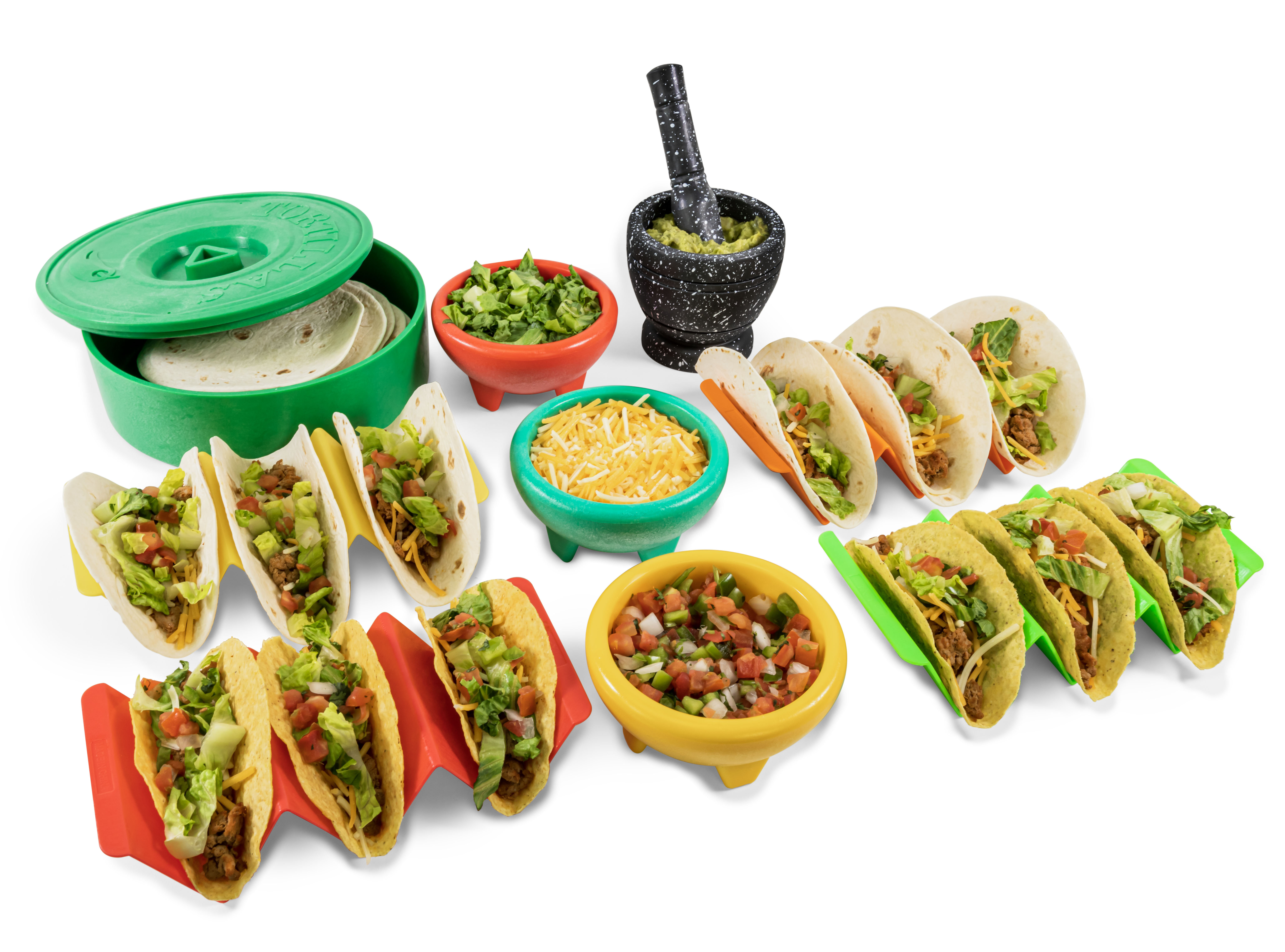 Prep & Savour Taco Tuesday Taco Kit Serving Set, Includes Tortilla ...