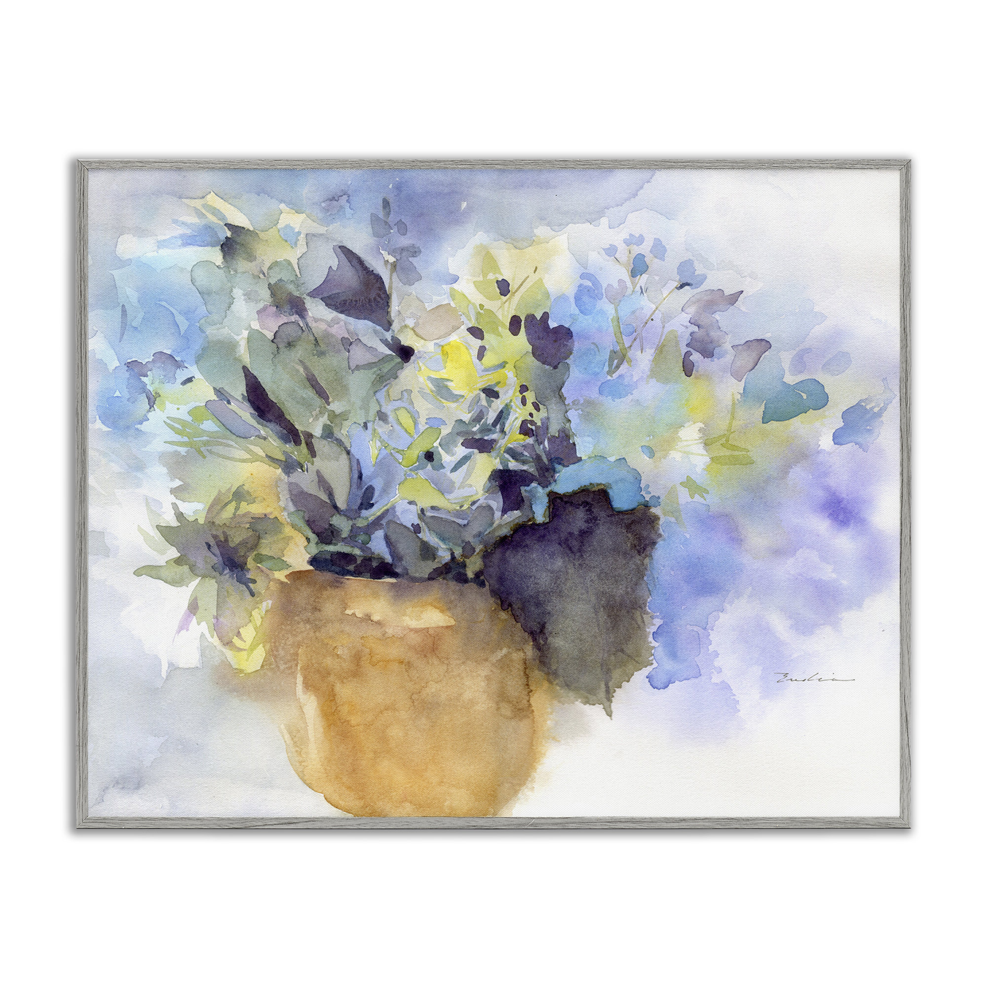 Winston Porter Watercolor Blue Hydrangea Art by Evelia Designs bg-168 ...