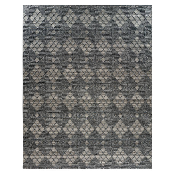Nautica Geometric Shag Gray/Navy Area Rug | Wayfair