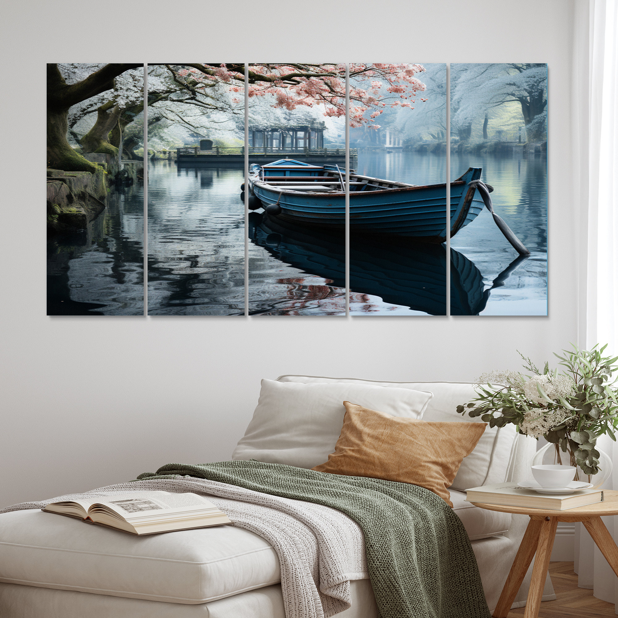Design Art Germany Canal Tranquility - 5 Piece No Frame Print on Metal ...