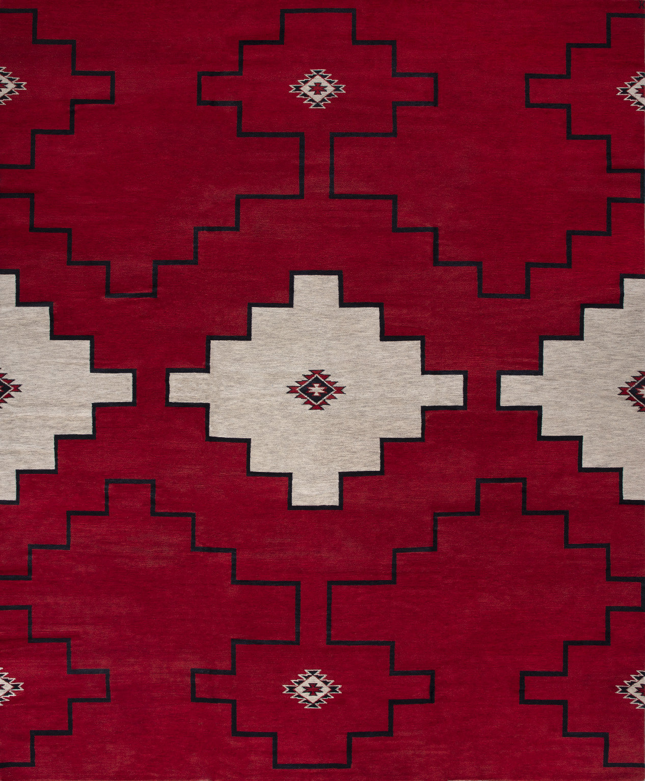 New Moon Rugs Mesa Southwestern Hand-Knotted Wool Area Rug in Red ...