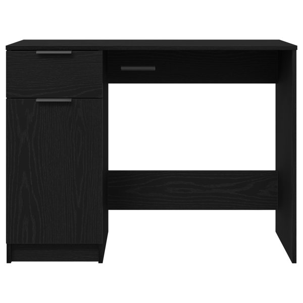 17 StoriesDesk Black Oak Engineered Wood Medium Computer Desk ...