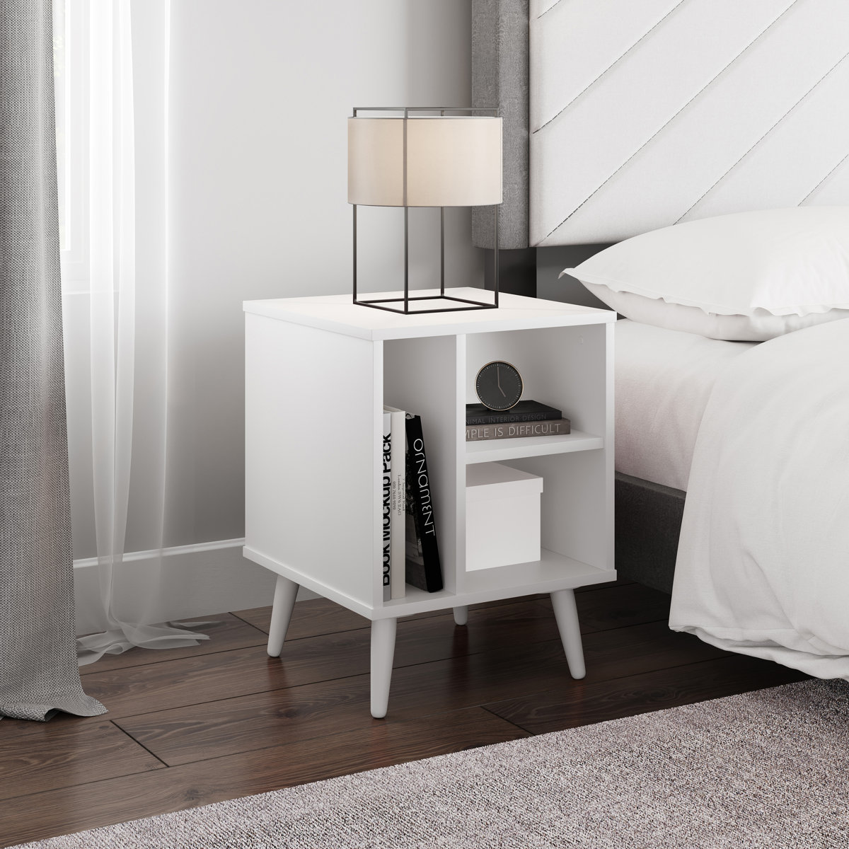 Boyd Sleep Warwick Geometric Open Bedside Nightstand End Table ...