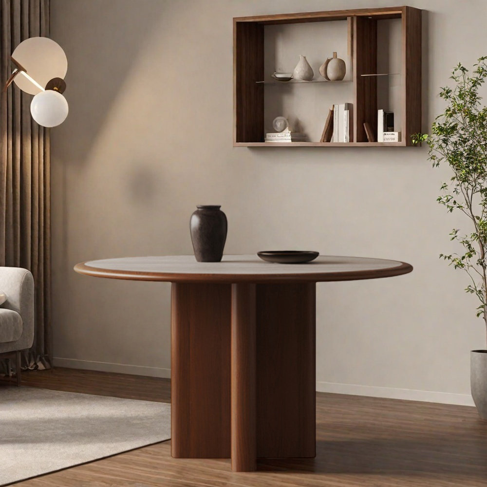 Orren Ellis Cave stone slab round dining table | Wayfair