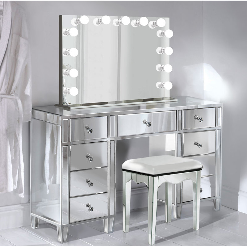 Everly Quinn Escamilla Vanity Set with Mirror & Reviews | Wayfair