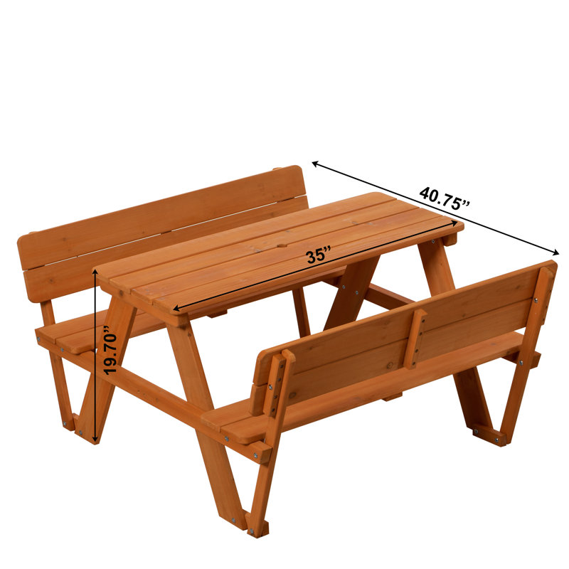 Isabelle & Max™ Aayza Fir Outdoor Picnic Table | Wayfair