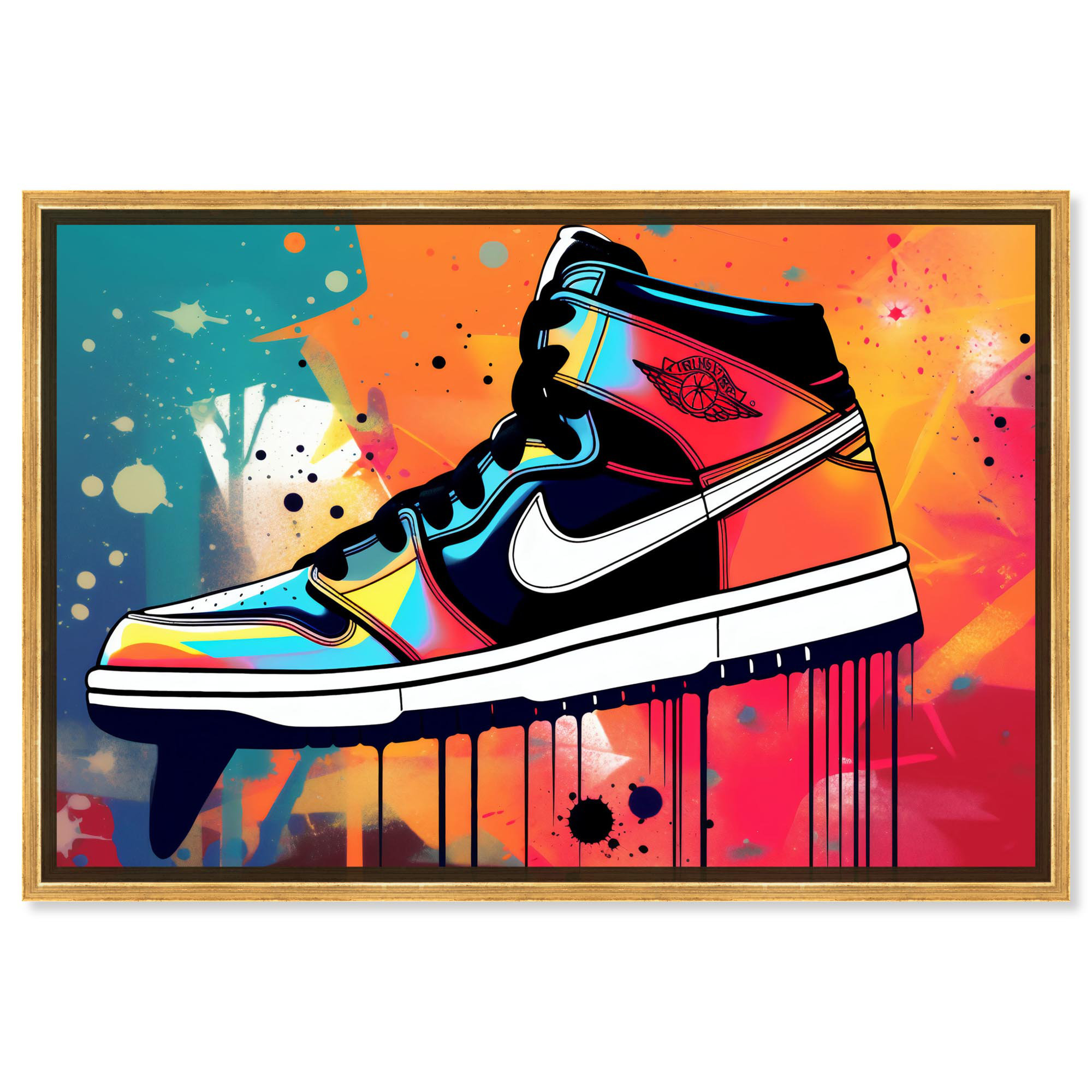 Notori Art Colorful Splashes Sneaker Canvas Sneaker Art Prints by ...