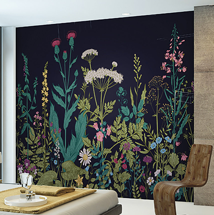 Bungalow Rose Harland Botanical 118" x 94" 6 Piece Wall Mural Set ...