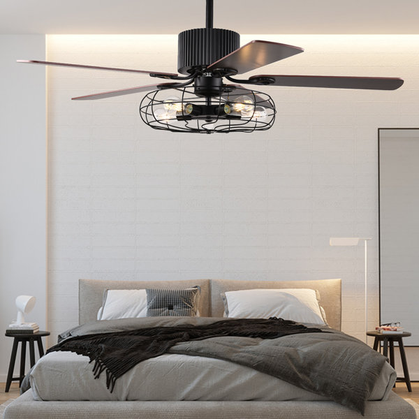 Williston Forge 52" Lauder 5 - Blade Caged Ceiling Fan with Remote ...