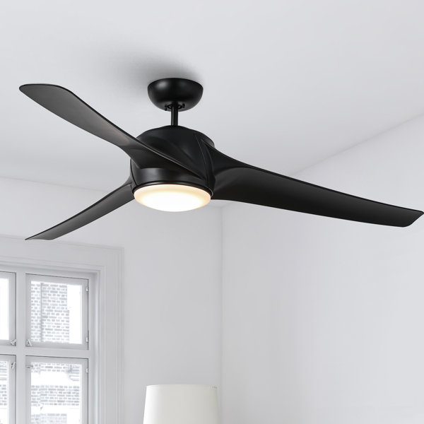 Ebern Designs 60" Black 3-Blade Propeller LED Ceiling Fan | Wayfair