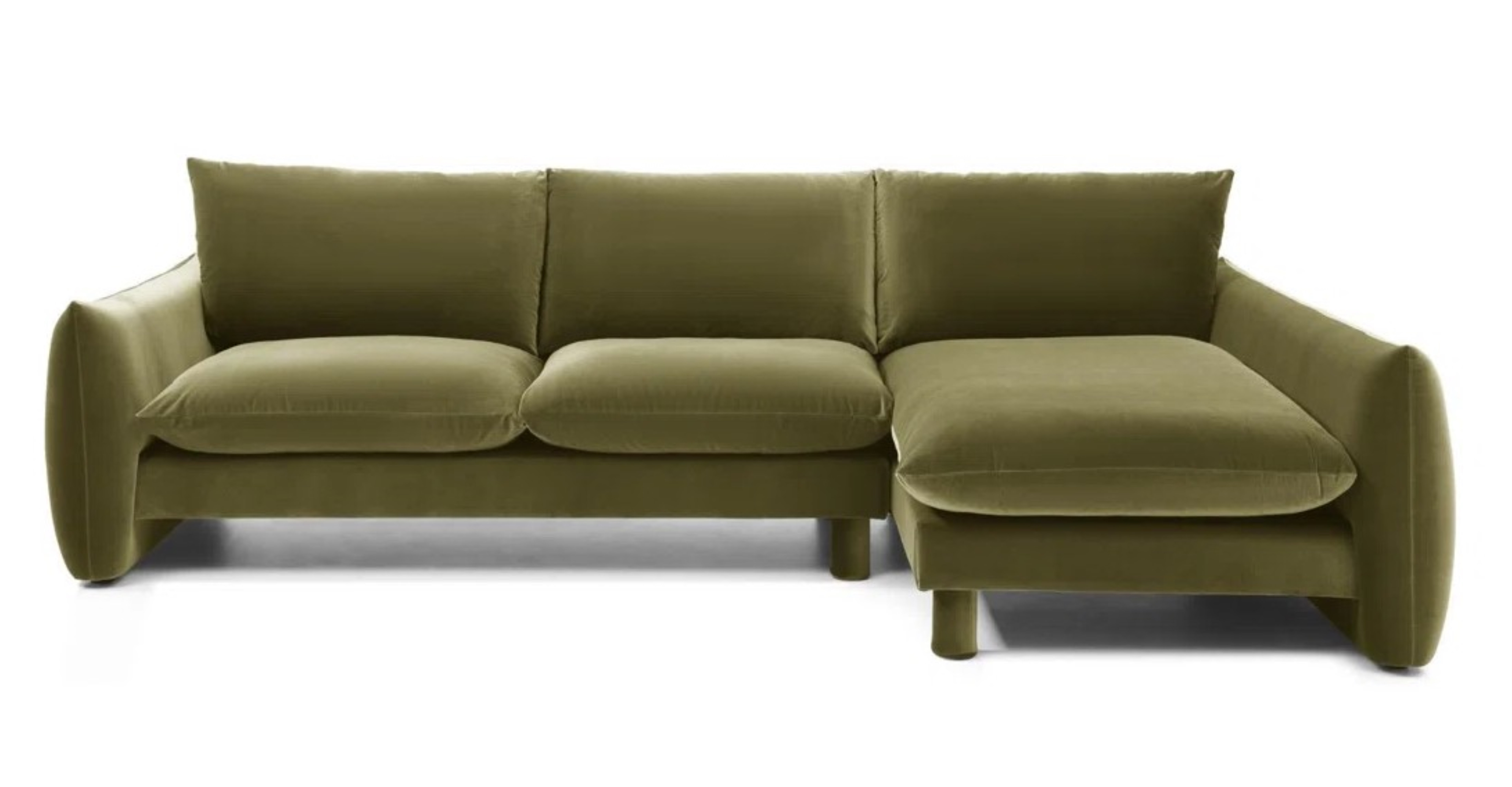 Almond Wind The Almond Wind Modern Olive Green Sectional Valicia Sofa ...
