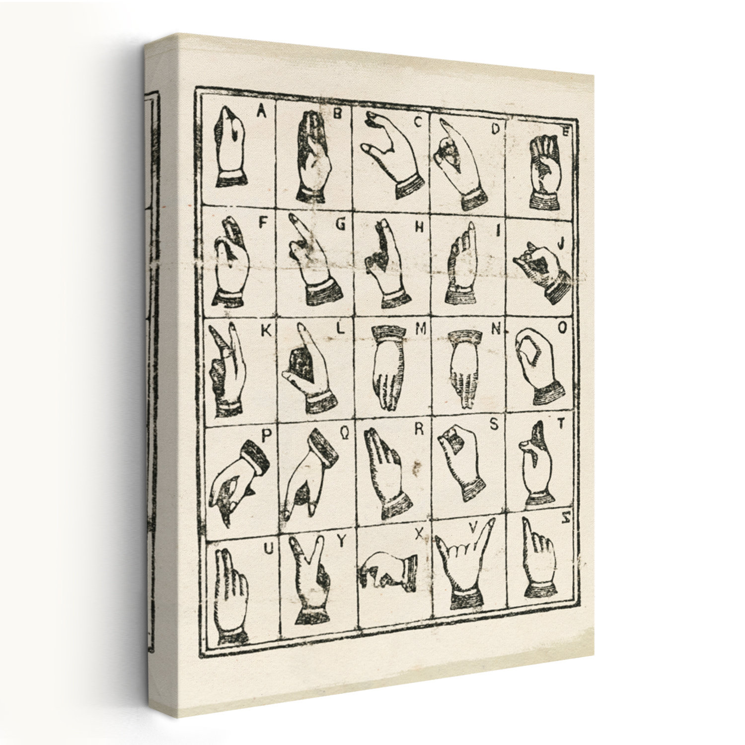 Alcott Hill® Vintage Sign Language Alphabet - Abcs Aged Alphabet ...