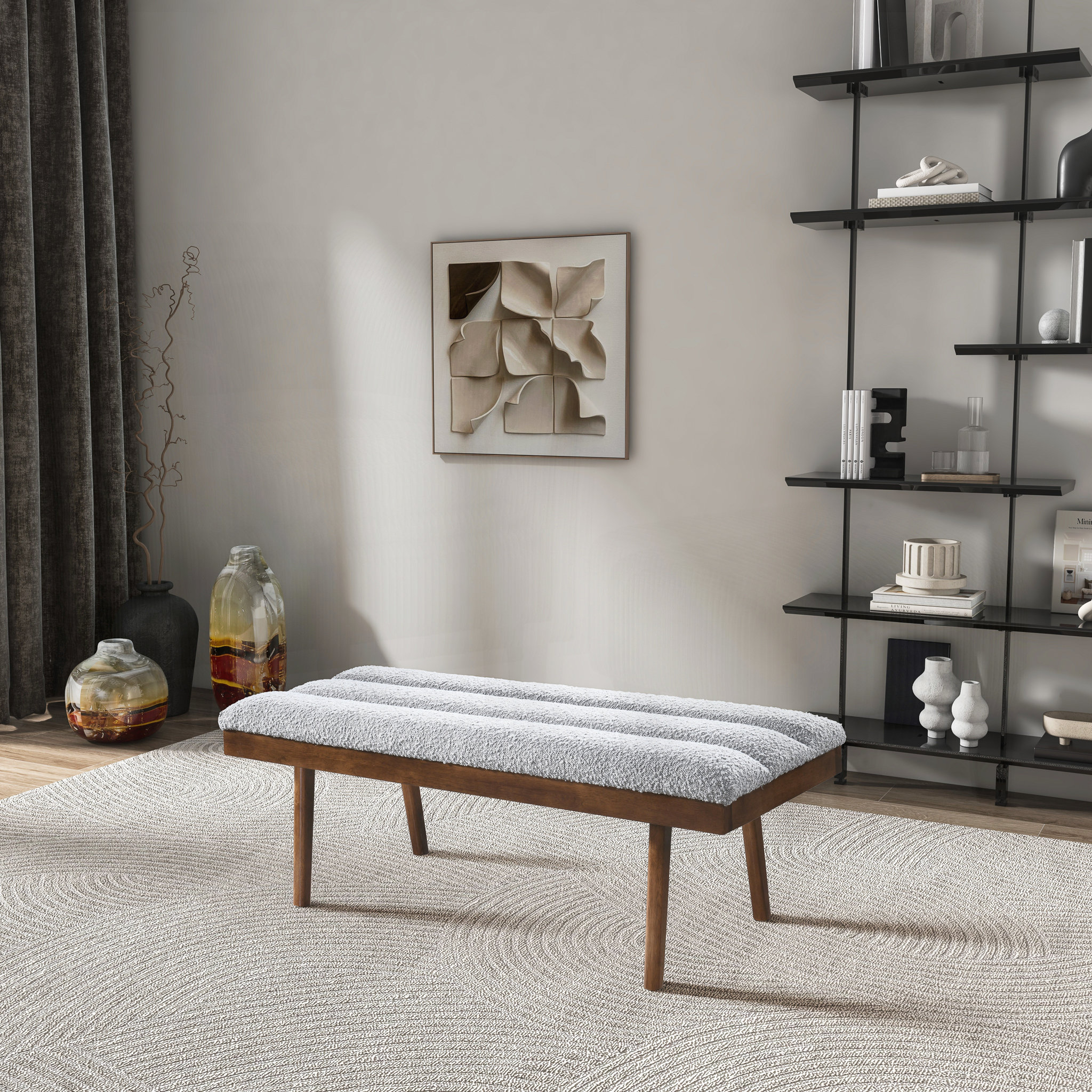 Corrigan Studio Troni Boucle Bench - Wayfair Canada