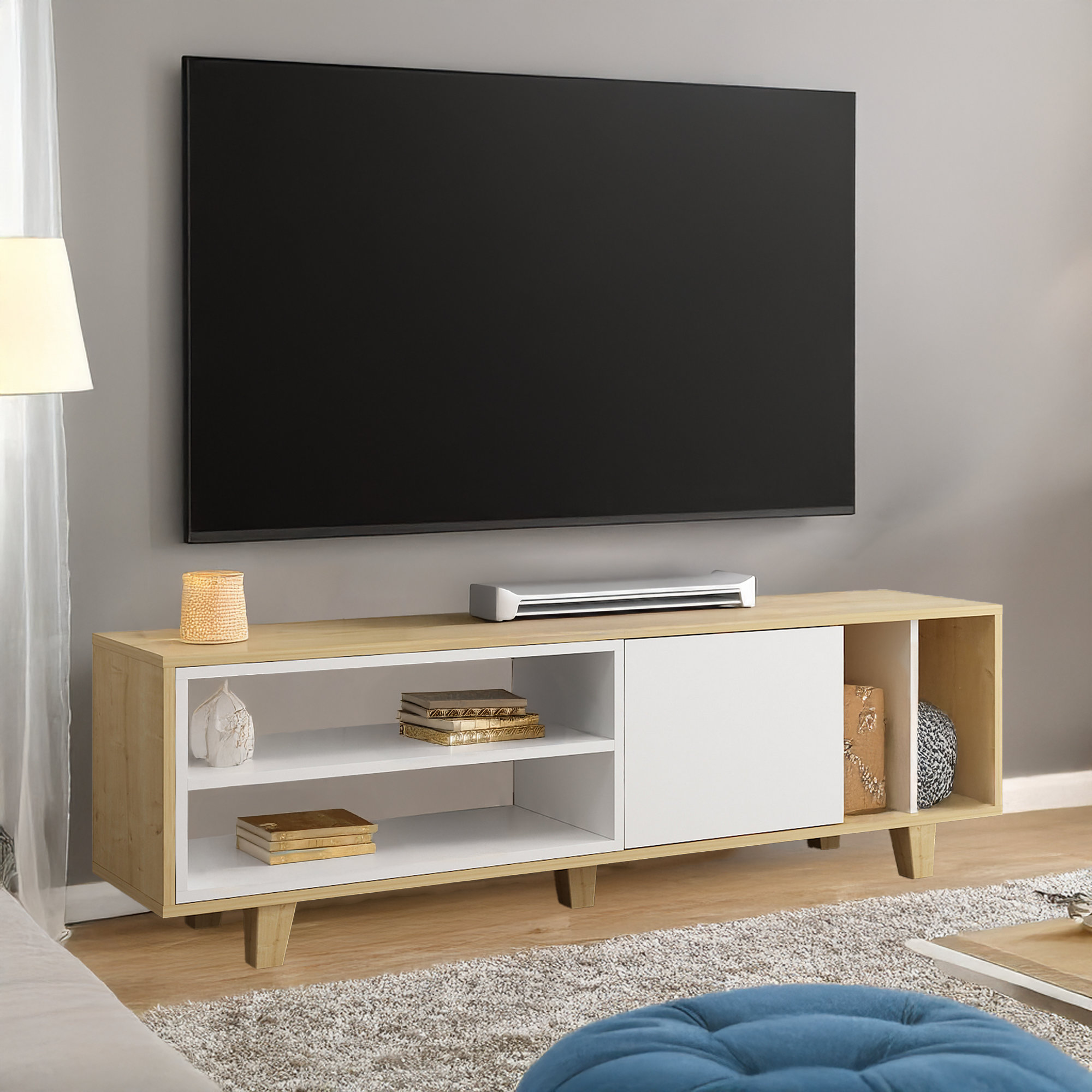 Corrigan Studio® Rectangle Tv Stand For Tvs Up To 70'' With 1 Cabinet ...