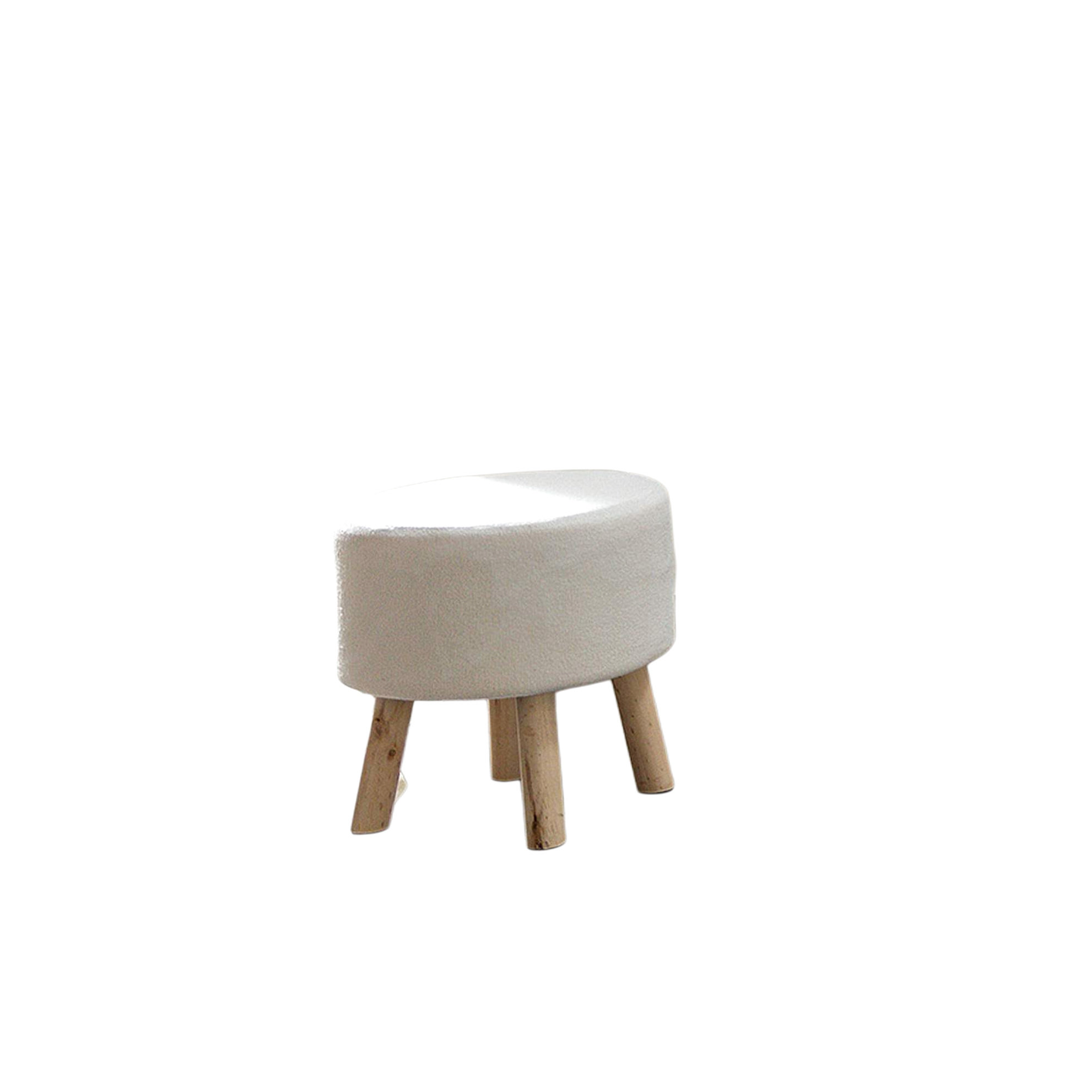 George Oliver Of 2Pc Contemporary White / Natural Footstool With Foam ...