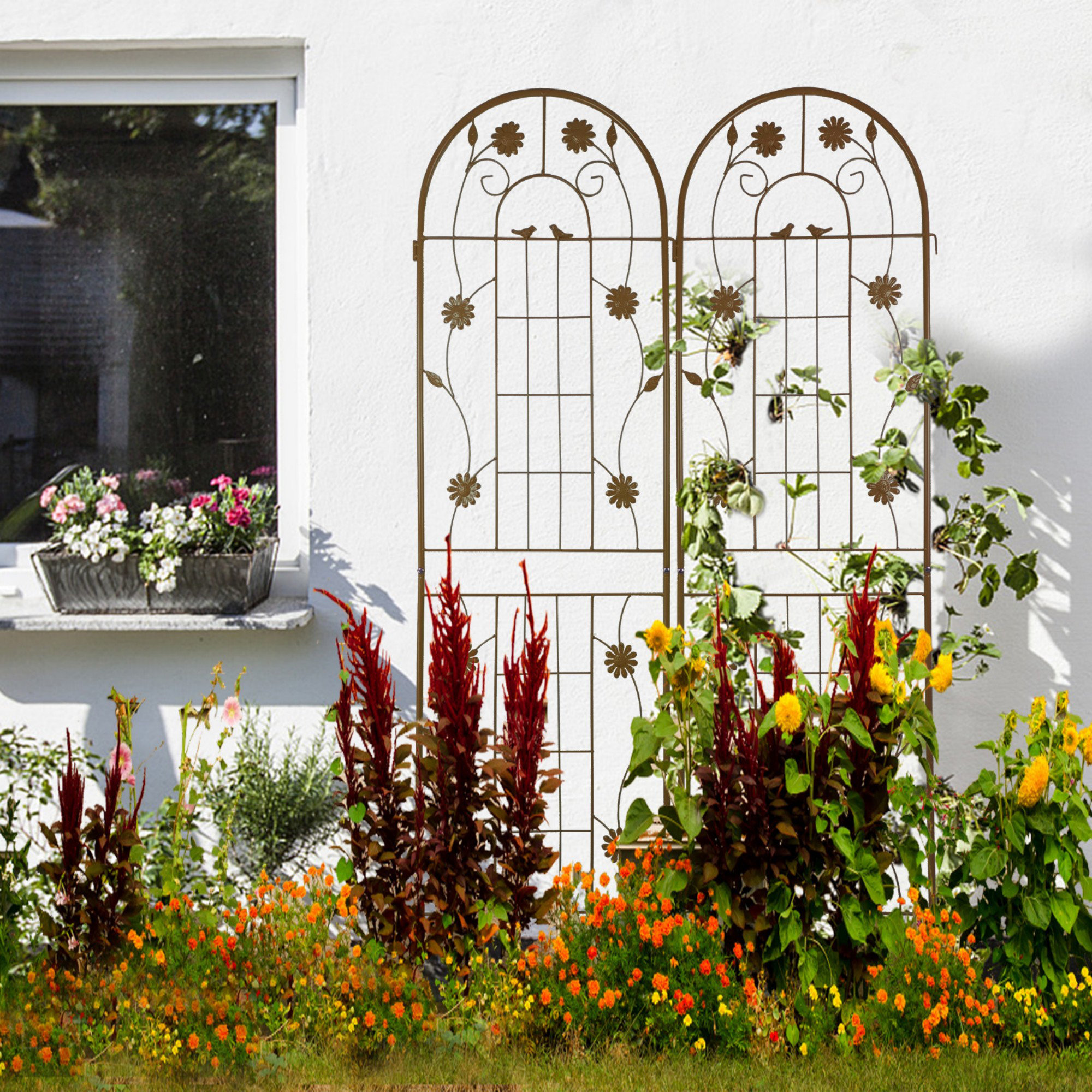 Red Barrel Studio Metal Garden Trellis Rustproof Trellis - Wayfair Canada