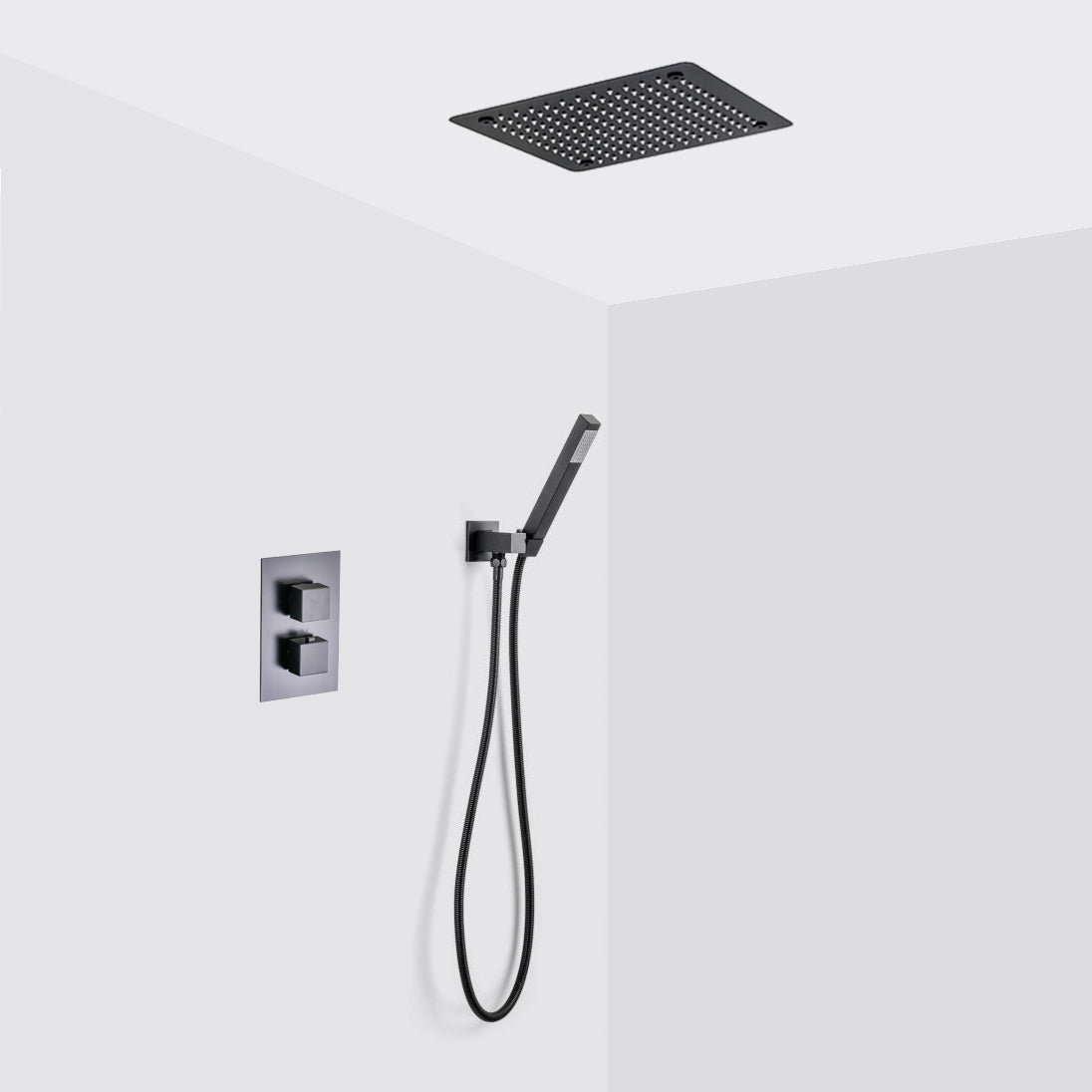 Bathonomy Devon 2-3 Way Shower Set With Hand Shower Set - Flush Mount ...