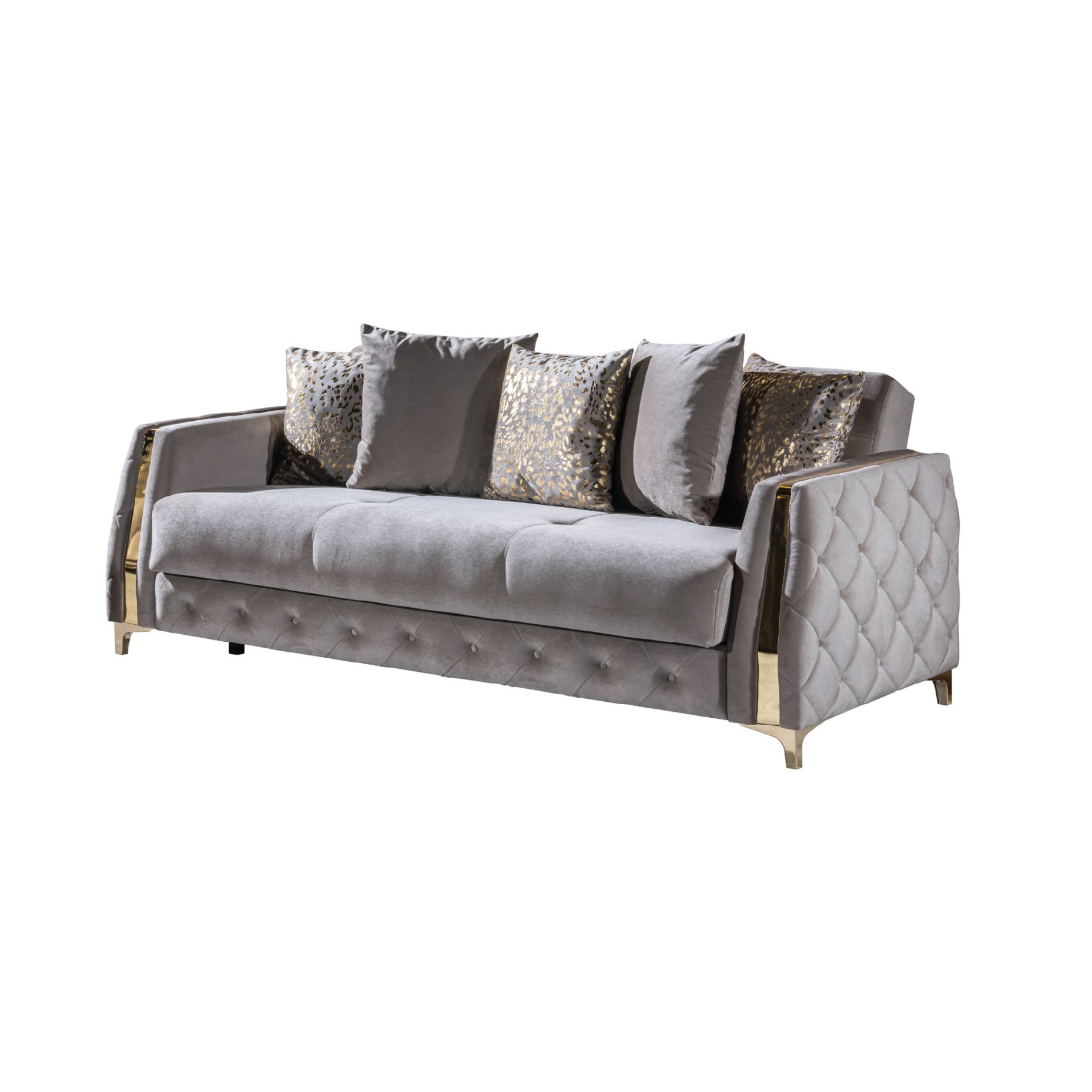 Hokku Designs 3 Sleeper Of Taupe With Modern Appearance, Velvet ...