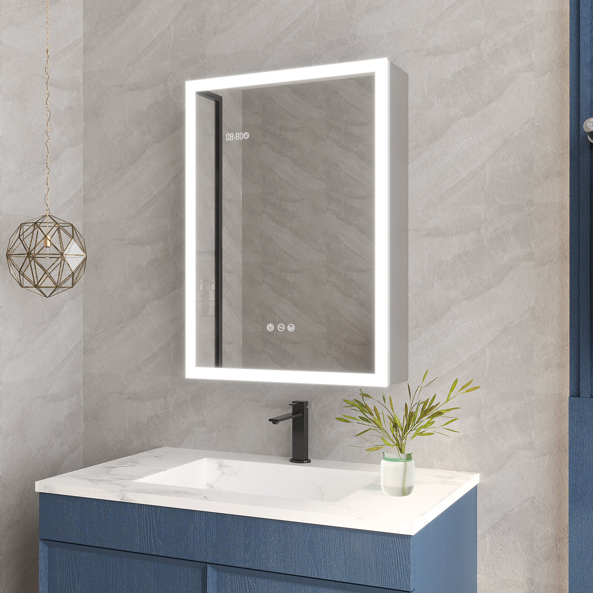 Ivy Bronx Denizcan 20'' W 28'' H All Aluminum Frameless Medicine ...