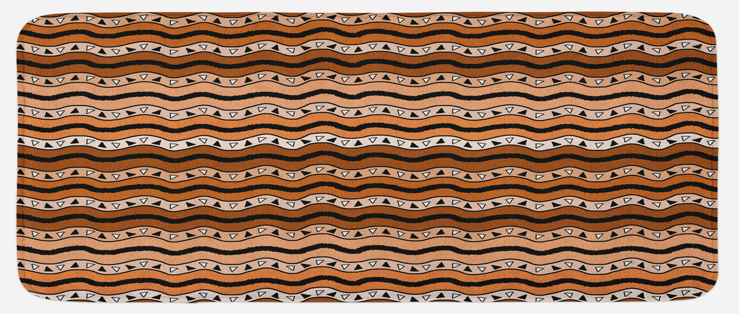 East Urban Home Tribal Pattern With Wavy Lines Geometric Triangles ...