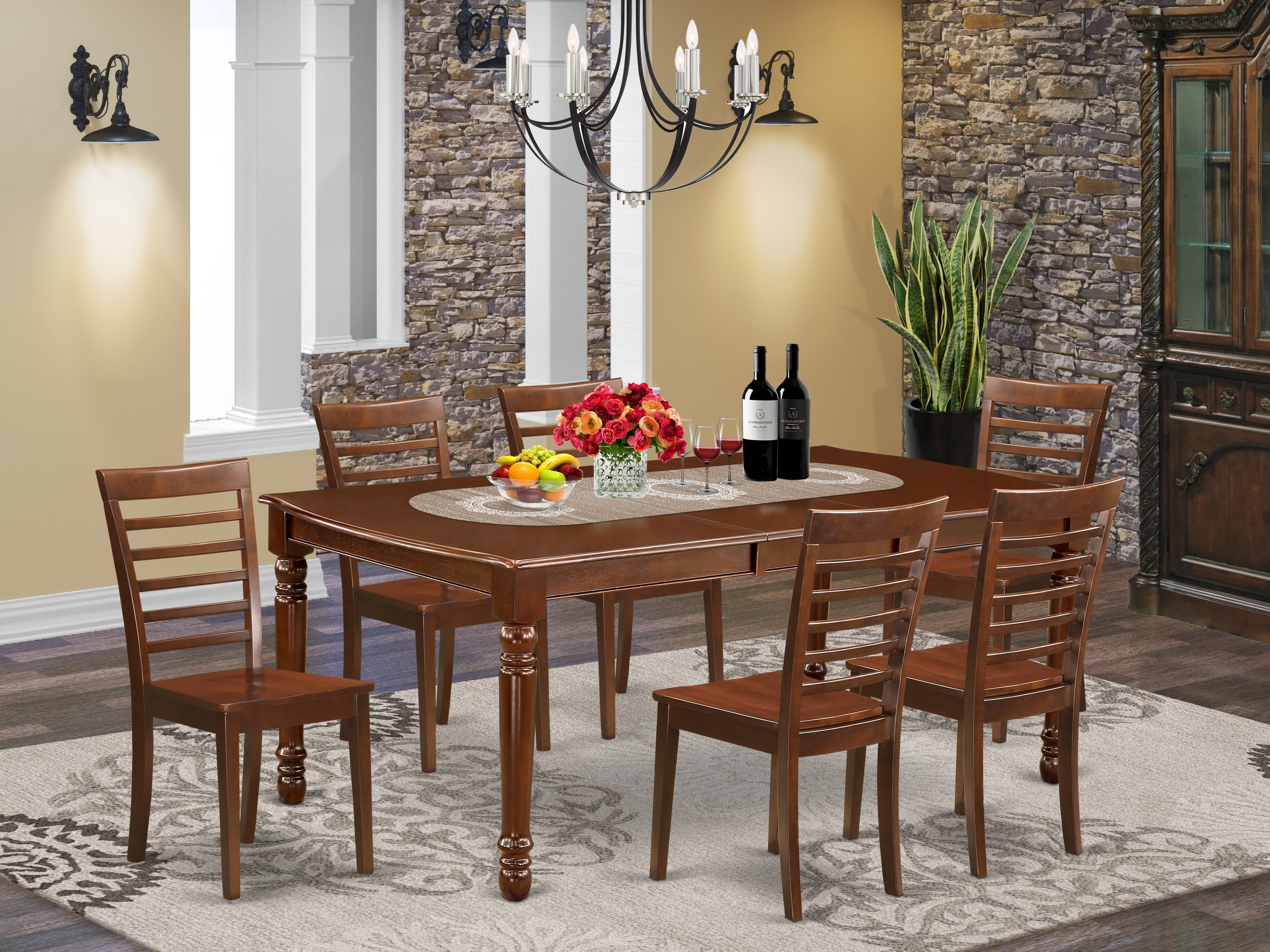 Alcott Hill Reta 7 - Piece Solid Wood Dining Set | Wayfair