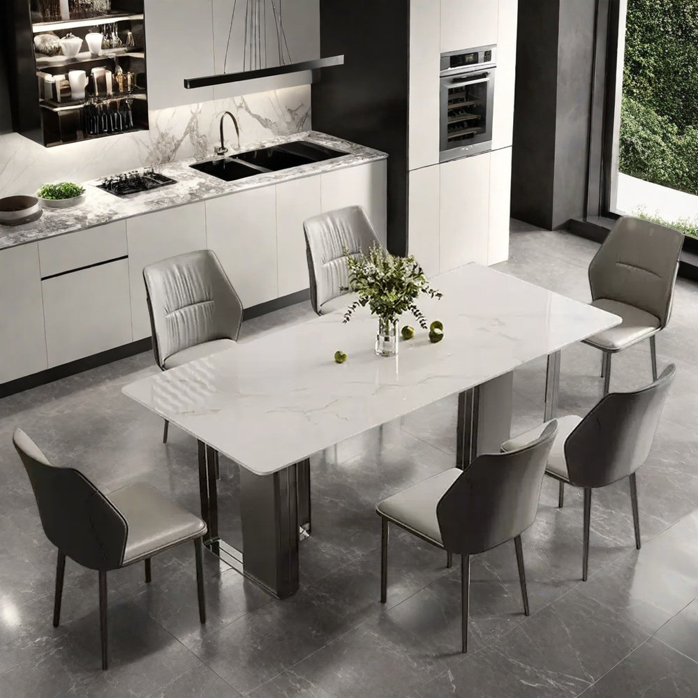 dinlin home Italian style minimalist rock dining table set - Wayfair Canada