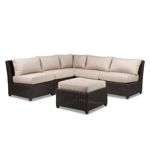 InspiredVisions Siesta Key 93'' Aluminum Outdoor Patio Sectional with ...
