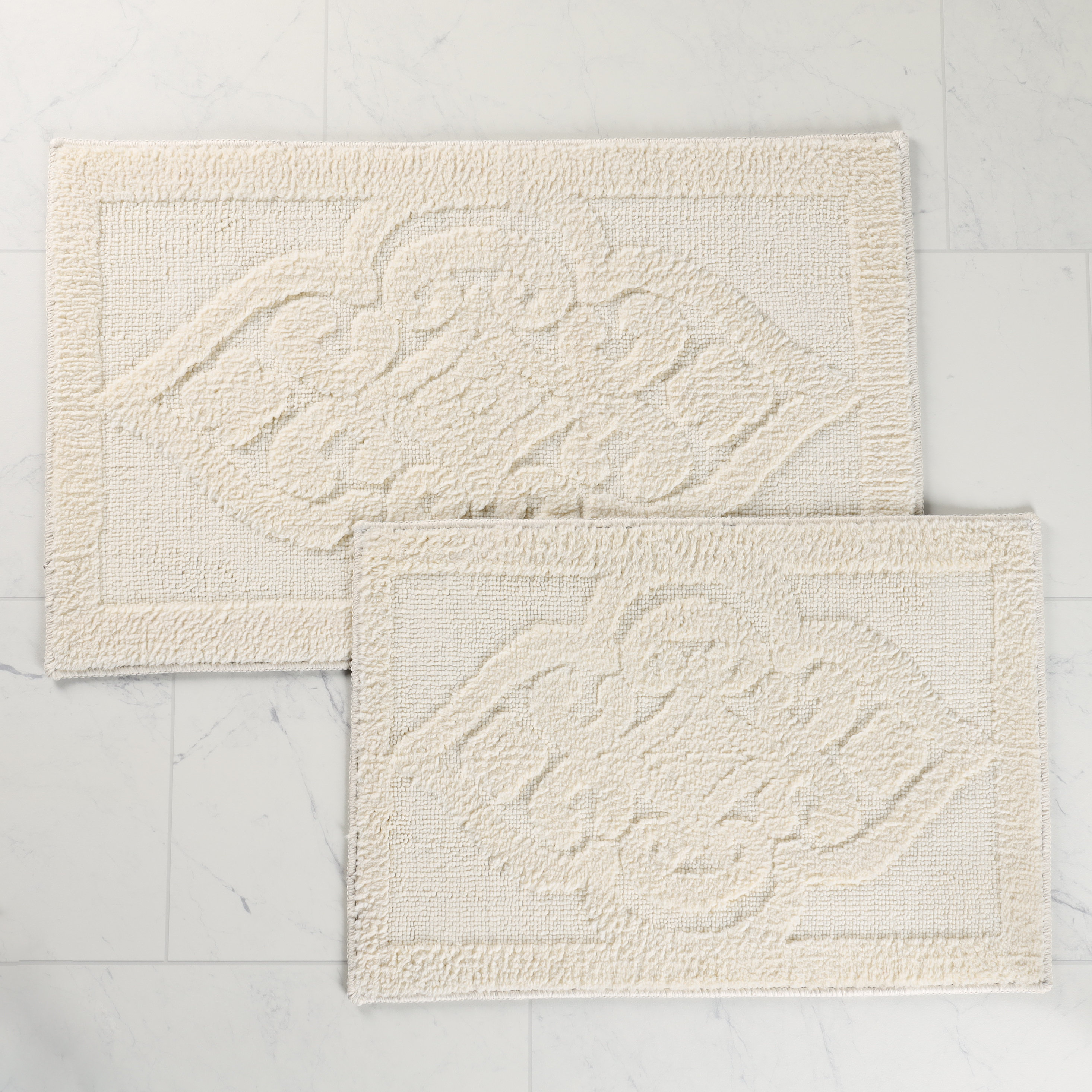 Superior Myra Medallion Textured Machine Washable Bath Rugs | Wayfair