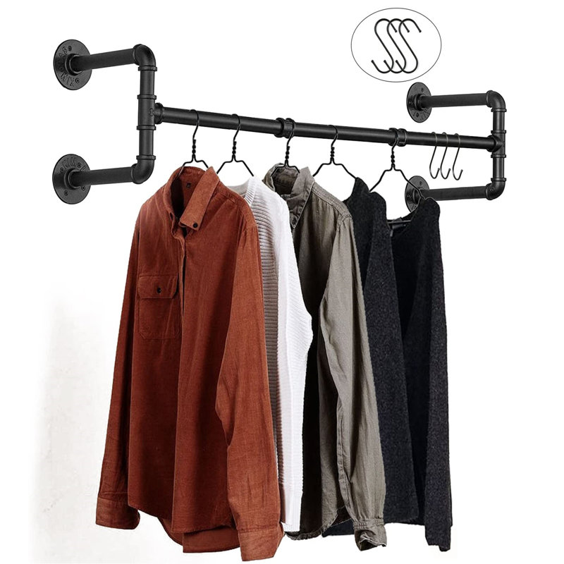 Williston Forge Jilli Metal Wall Mounted Clothes Rack | Wayfair